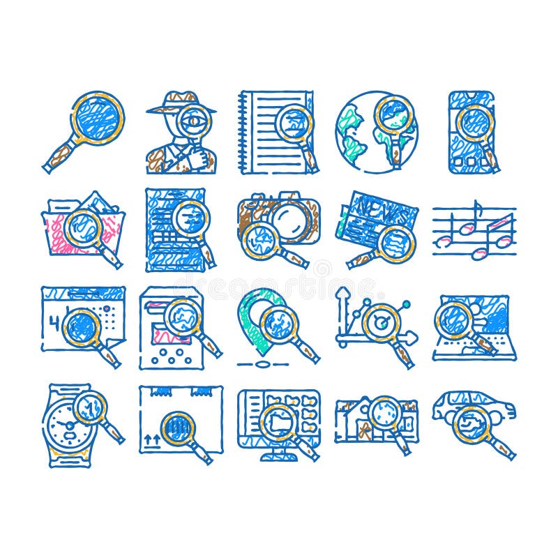Search Web Internet Bar Icon Hand Drawn Stock Vector - Illustration of ...