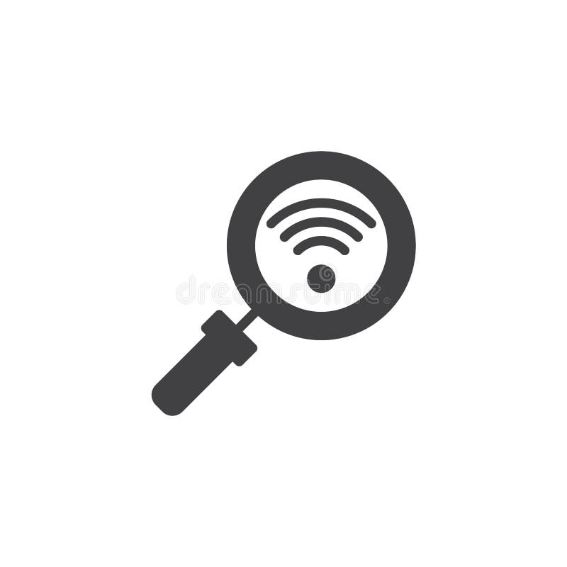 Search Wireless Network Vector Icon Stock Vector - Illustration of ...