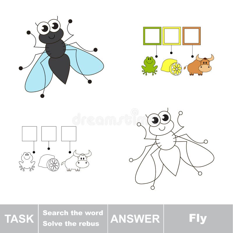 Search the word Fly stock vector. Illustration of colorless - 75234866