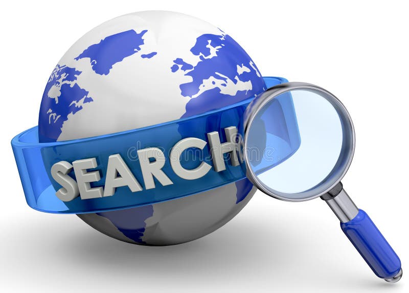 Search in the World Concept - 3D Stock Illustration - Illustration of ...