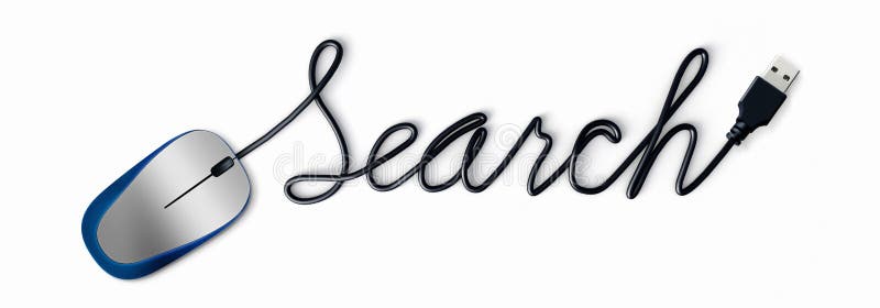 Search Written with a Wire of a Computer Mouse. 3d Illustration. Stock ... Search Written with a Wire of a Computer Mouse. 3d Illustration. Stock ...