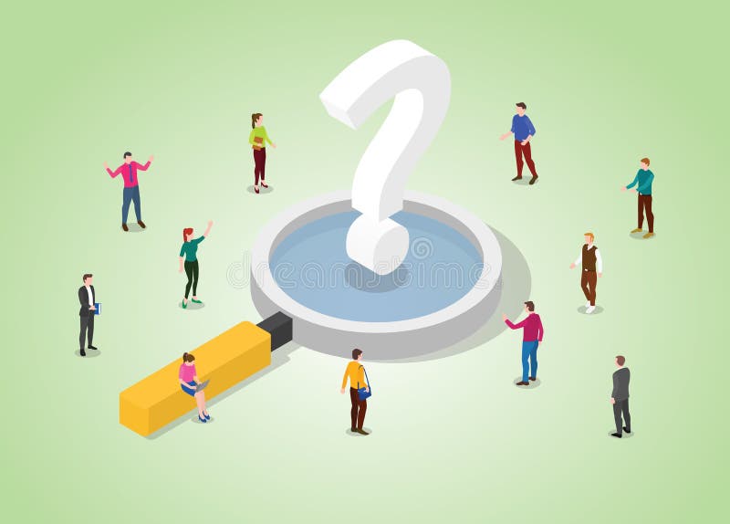 Searching for Answer Concept with Modern Isometric Style Stock Vector ...