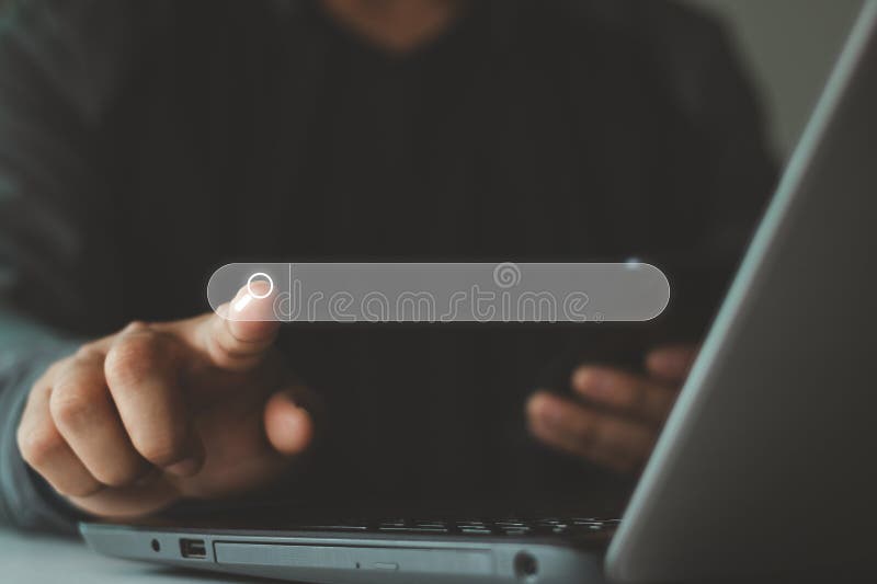 Searching Browsing Internet Data Information with Blank Search Bar ...