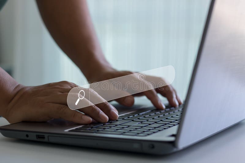 Searching Browsing Internet Data Information with Blank Search Bar ...