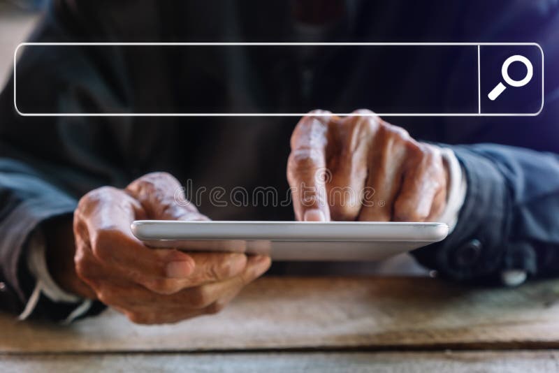 Searching Browsing Internet Data Information Networking Concept. Two ...