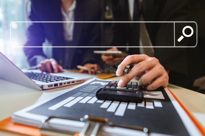 Searching Browsing Internet Data Information Networking Concept. Two ...