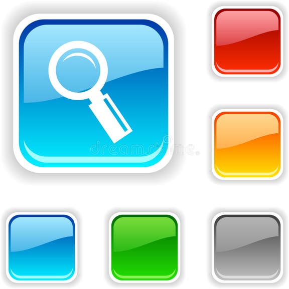 Searching button. stock vector. Illustration of green - 11841865