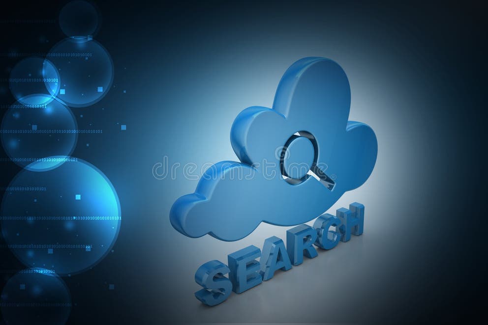 Searching cloud computing stock illustration. Illustration of inspect ...