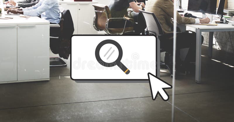 Searching Cursor Magnifying Glass Looking Concept Stock Photo - Image ...