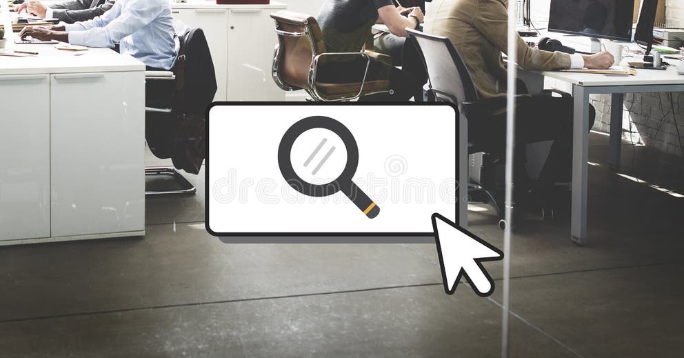 Searching Cursor Magnifying Glass Looking Concept Stock Photo - Image ...