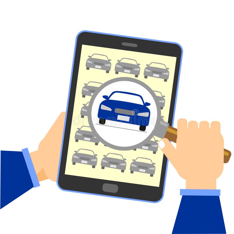 Searching for a Decent and Good Value Car Stock Vector - Illustration ...