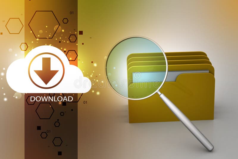 Searching file folder stock illustration. Illustration of magnifier ...
