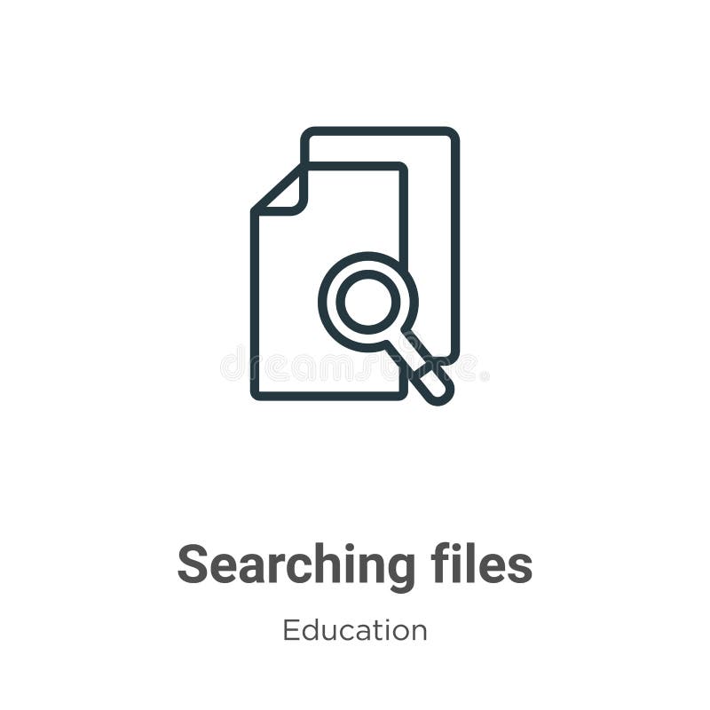 Searching Files Outline Vector Icon. Thin Line Black Searching Files ...