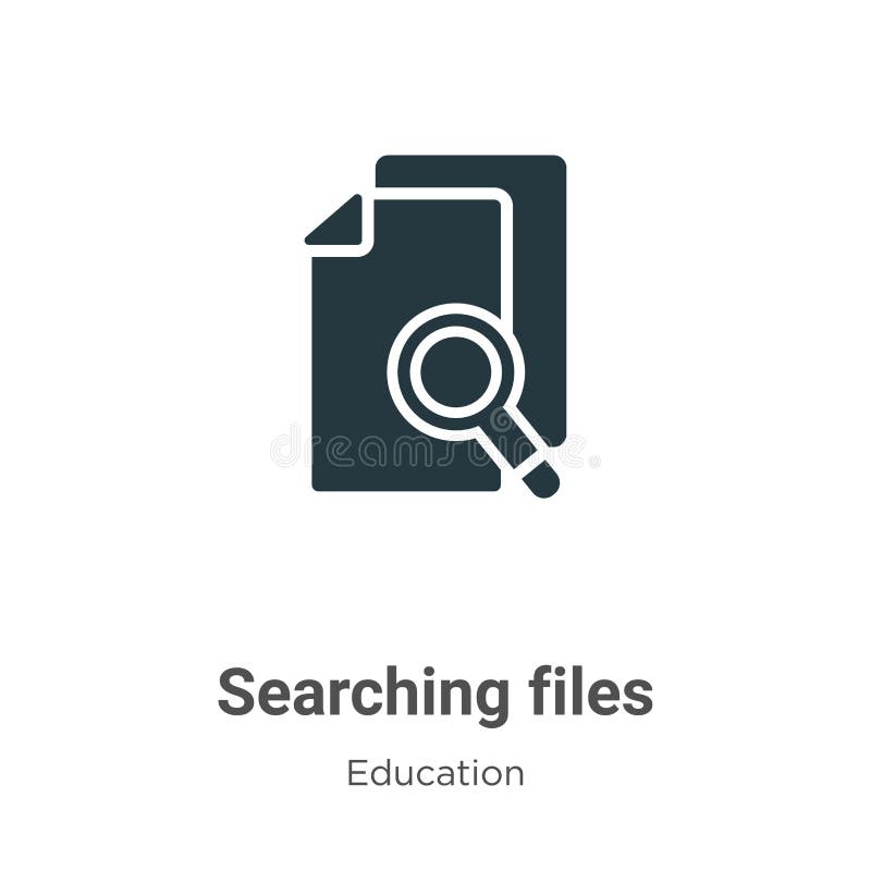 Searching Files Vector Icon on White Background. Flat Vector Searching ...
