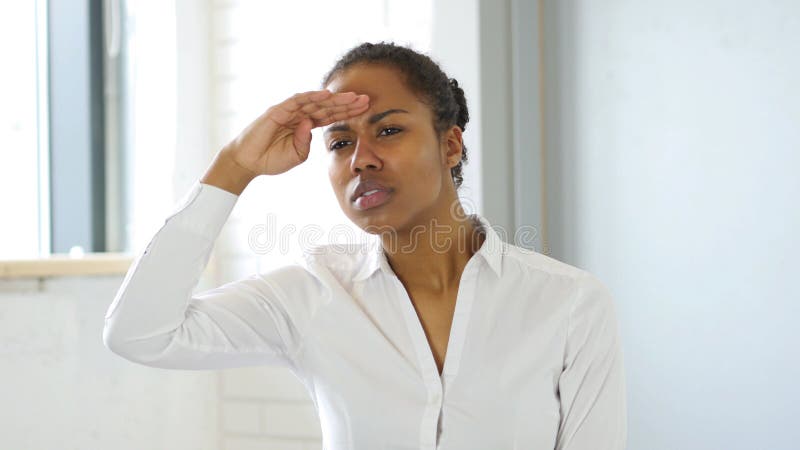 Searching, Finding Black Woman Stock Image - Image of gesture, race ...