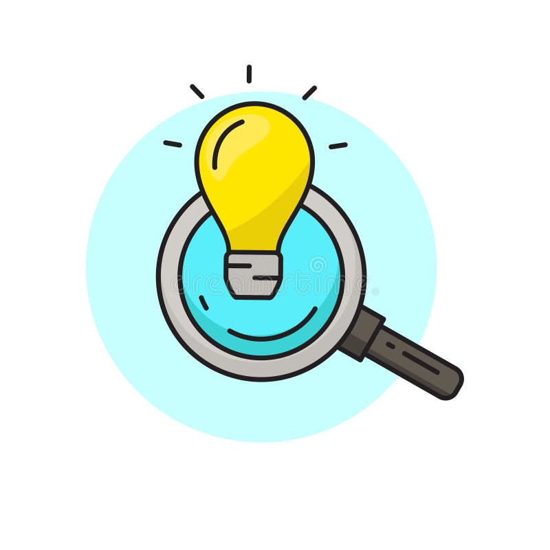 Searching Idea Icon in Linear Color Style Stock Vector - Illustration ...