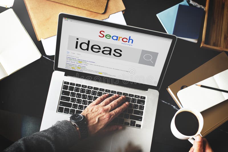 Man searching for ideas stock image. Image of creativity - 69411215