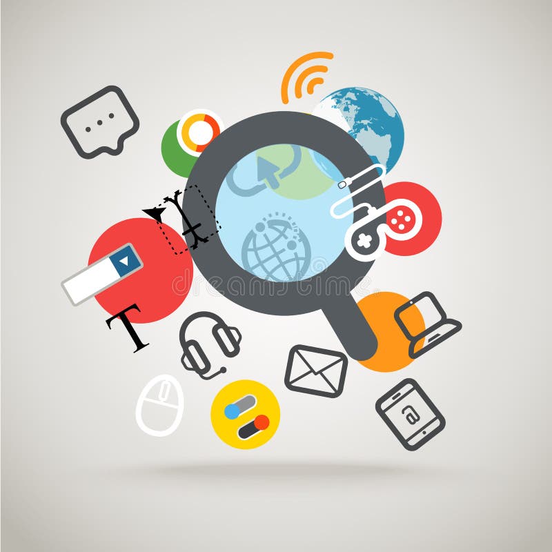 Searching of Information in the Book Icon in Cartoon Style Isolated on ...