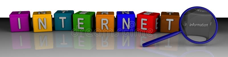 Searching Information in Internet Stock Illustration - Illustration of ...