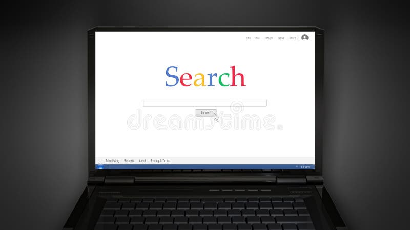 Searching Information in Internet with Mouse Arrow Stock Illustration ...