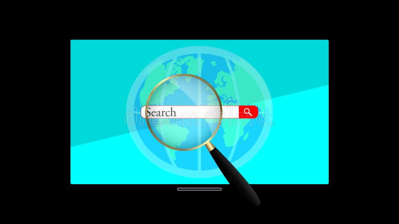Internet Search. Magnifying Glass Moving Over Monitor Stock Video ...