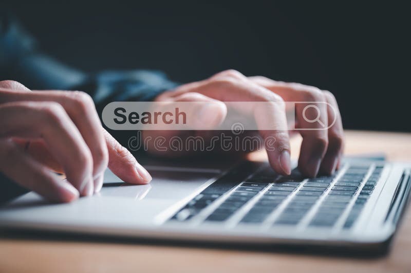 Searching the Internet, Browsing the Web with an Empty Search Bar Stock ...