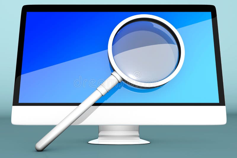 Searching the Internet and the Digital World Stock Illustration ...