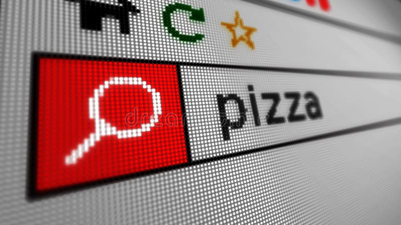 Searching internet pizza stock photo. Image of computer - 134684856