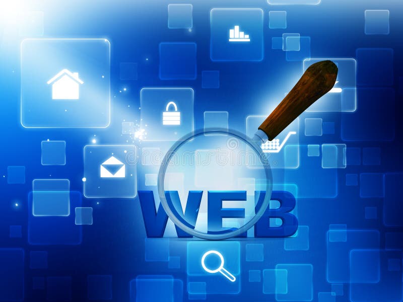 Searching the internet web stock illustration. Illustration of computer ...