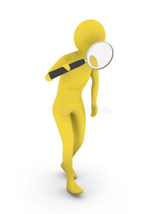 Searching Man with Magnifier Stock Illustration - Illustration of ... Searching Man with Magnifier Stock Illustration - Illustration of ...