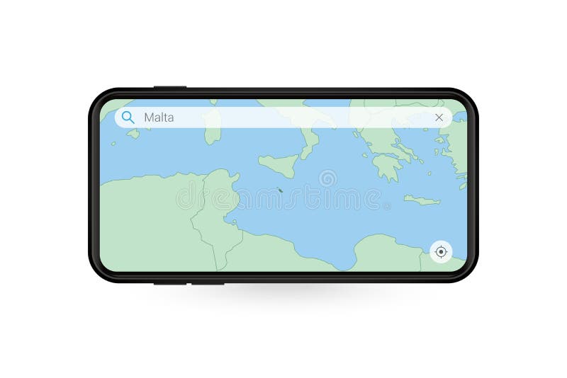 Searching Map of Malta in Smartphone Map Application. Map of Malta in ...