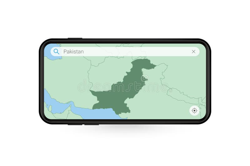 Searching Map of Pakistan in Smartphone Map Application. Map of ...