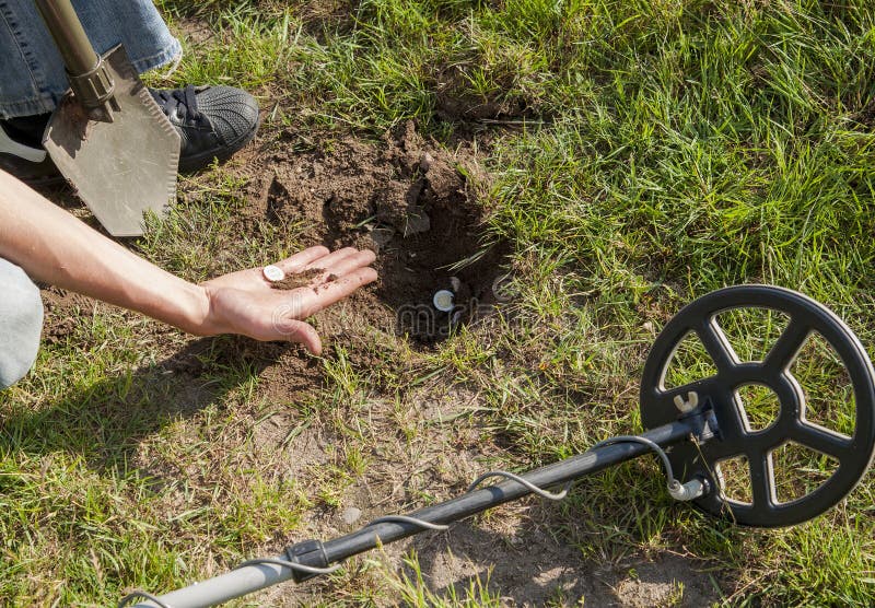 Searching with Metal Detector. Stock Image - Image of sport, hidden ...