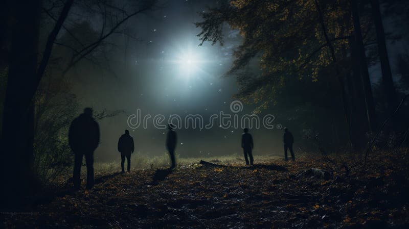 Searching for a Missing Person in the Night Woods , Concept of Darkness ...