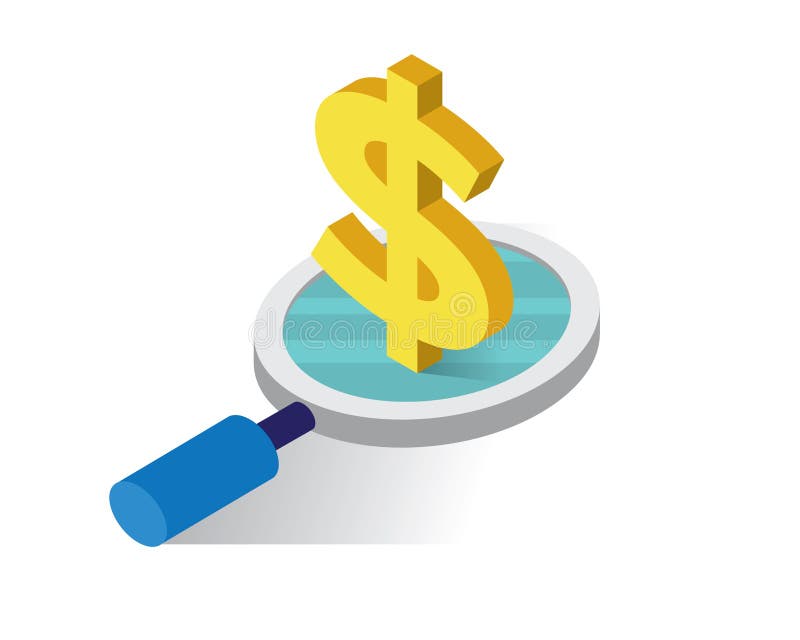 Searching for Money Isometric Icons Concept,money Illustration Vector ...