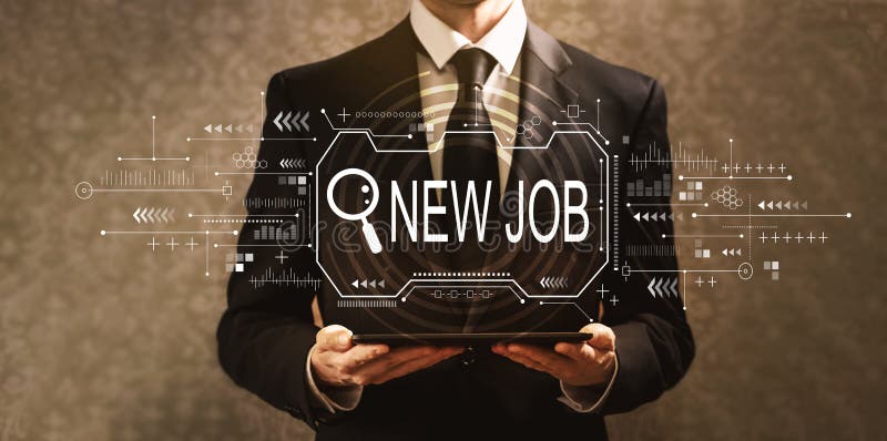 Searching New Job Theme with Businessman Stock Photo - Image of digital ... Searching New Job Theme with Businessman Stock Photo - Image of digital ...