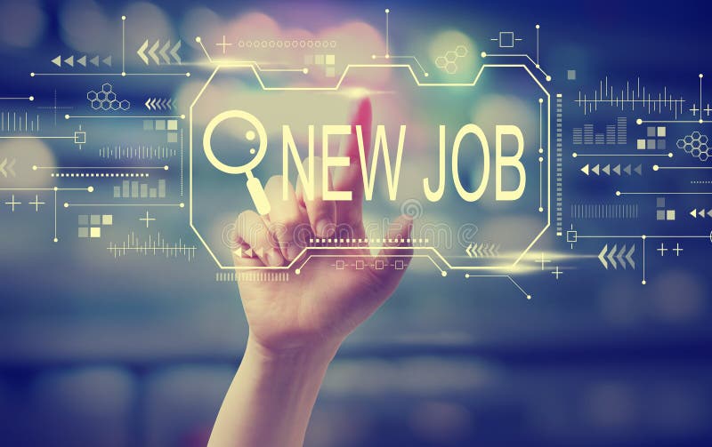 Searching New Job Theme with Hand Pressing a Button Stock Photo - Image ... Searching New Job Theme with Hand Pressing a Button Stock Photo - Image ...