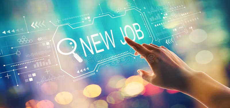 Searching New Job Theme with Hand Pressing a Button Stock Photo - Image ... Searching New Job Theme with Hand Pressing a Button Stock Photo - Image ...