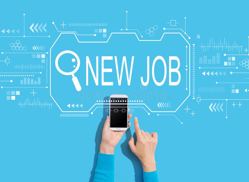 Searching New Job Theme with Person Using a Smartphone Stock Photo ... Searching New Job Theme with Person Using a Smartphone Stock Photo ...