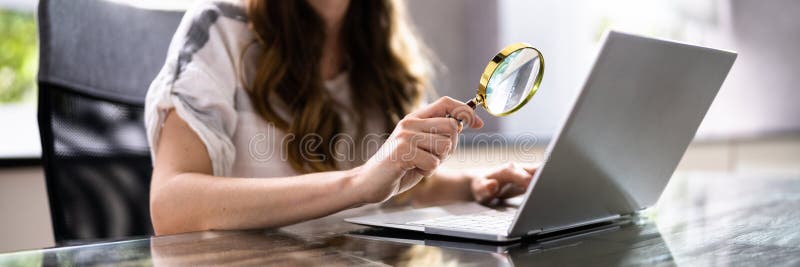 Searching Online Content on Laptop Computer Stock Photo - Image of ...