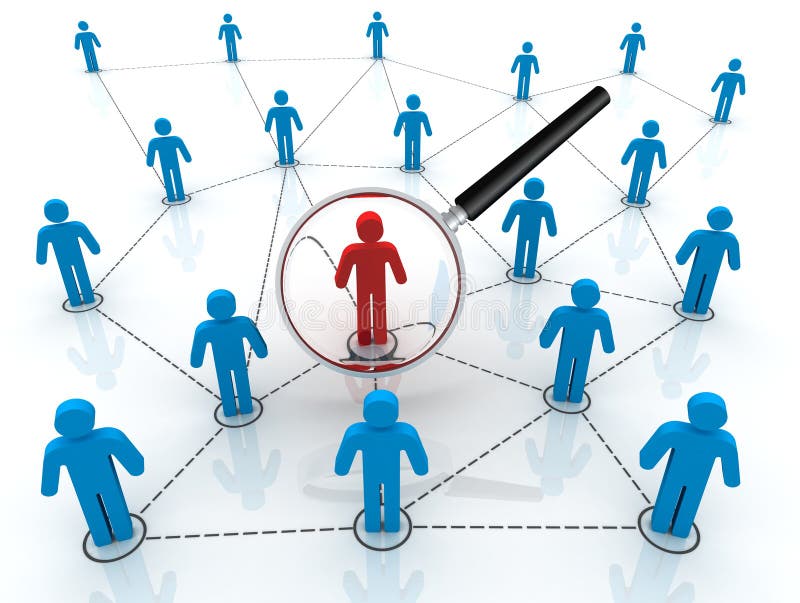 3d Person Searching With Magnifier Glass Stock Illustration ...