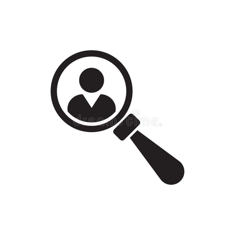 Searching for a Person. Magnifying Glass and Man Stock Vector ...