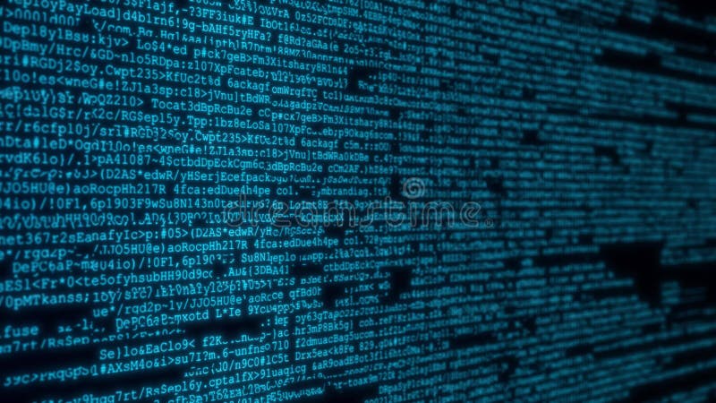 4k Programming Code Running Down A Computer Screen Terminal Loop Animation Stock Video Video