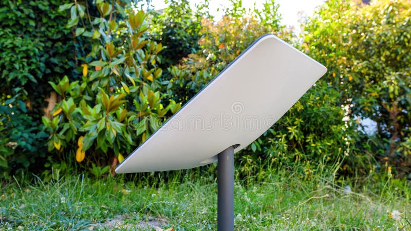 Searching for Rectangular Satellite Internet Antenna in Green Outdoors ...
