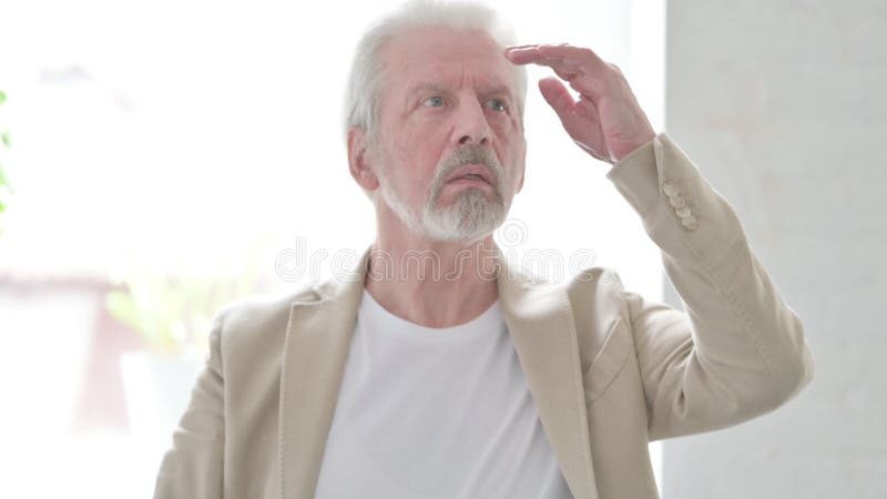 Searching Old Man Looking Around Stock Image - Image of hispanic ...