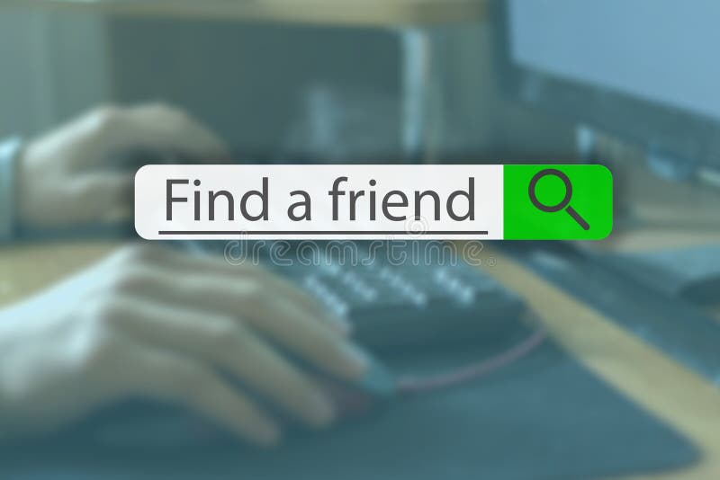 Searching Tab on Top of Concept Image with Word Find a Friend V Stock ...