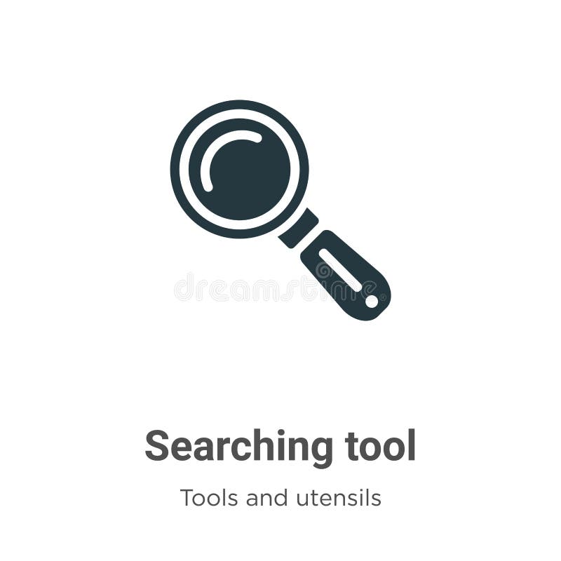 Searching Tool Vector Icon on White Background. Flat Vector Searching ...