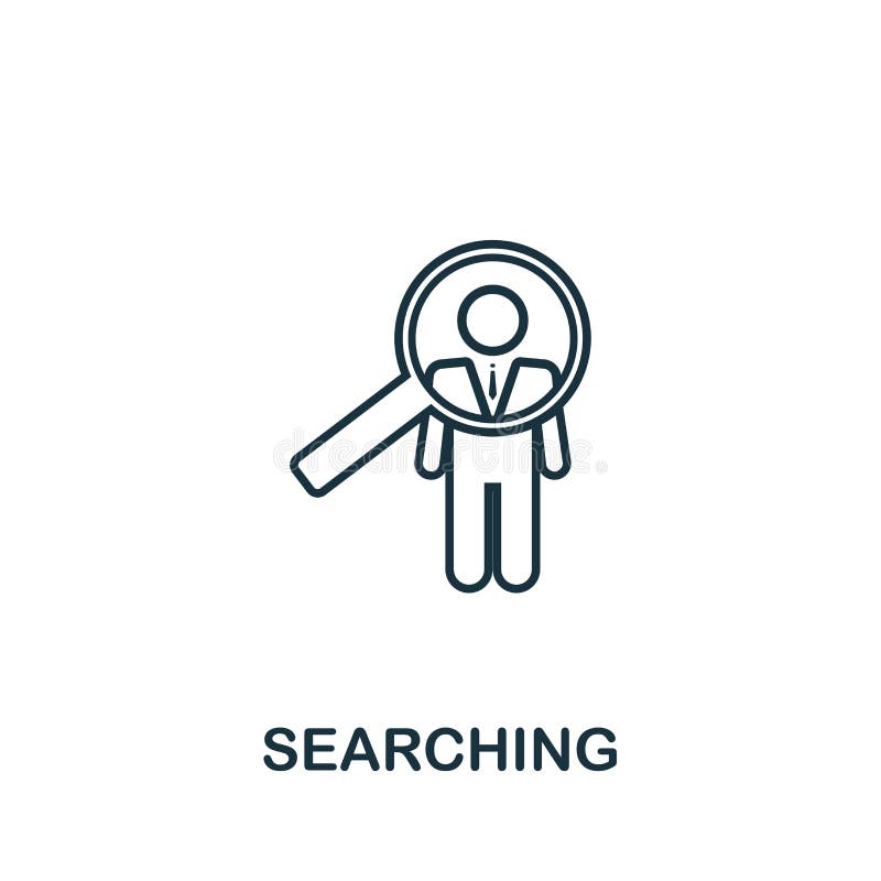 Searching Vector Icon Symbol in Outline Style. Creative Sign from Human ...