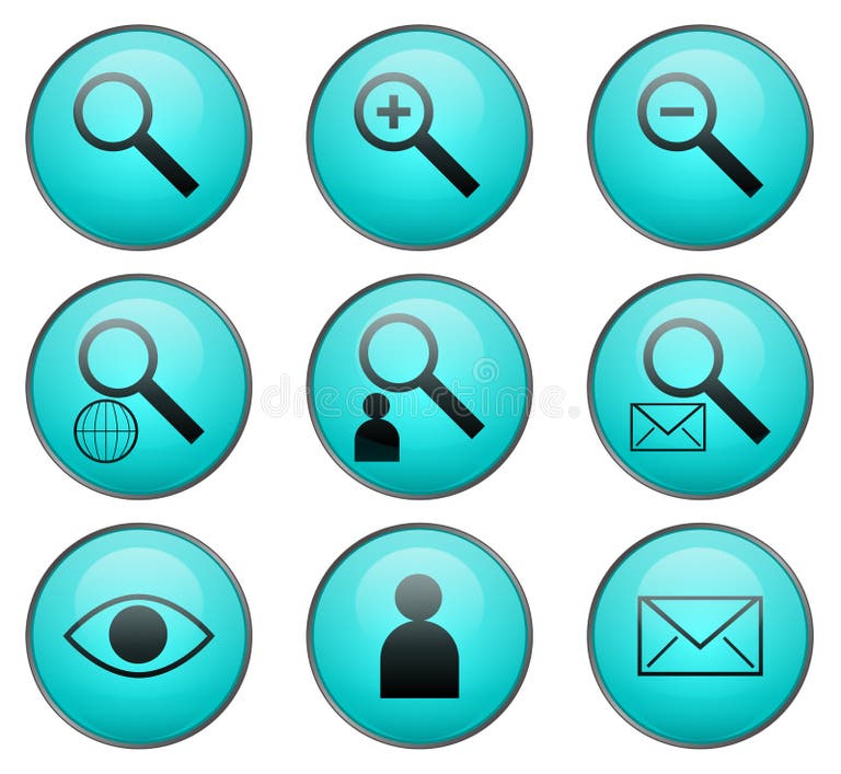 Searching vector web icons stock vector. Illustration of isolated ...
