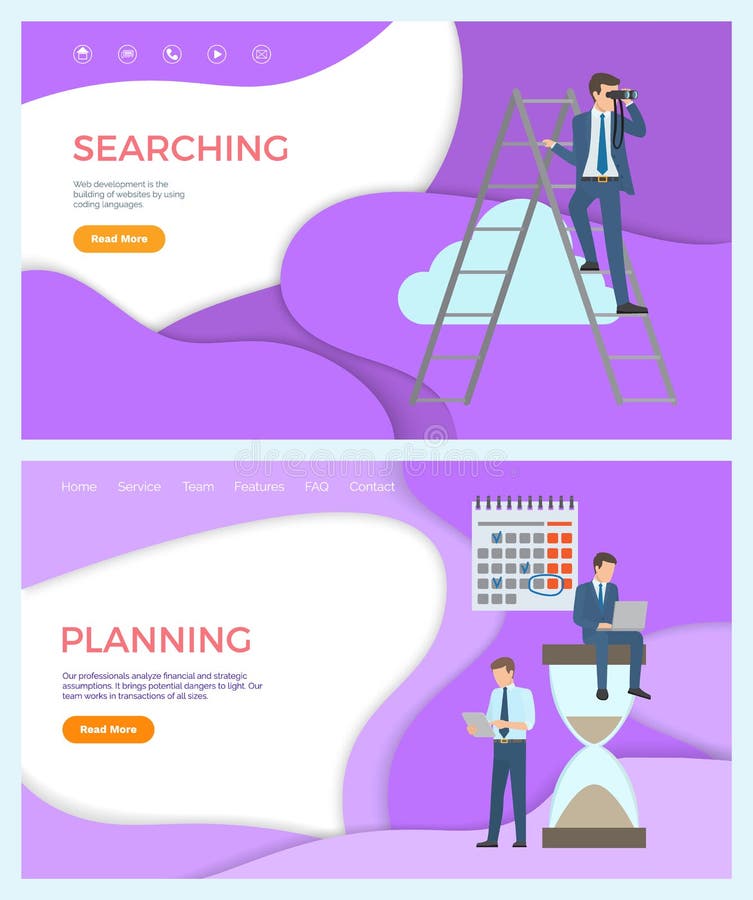Searching, Web Development, Planning Optimization Stock Vector ... Searching, Web Development, Planning Optimization Stock Vector ...